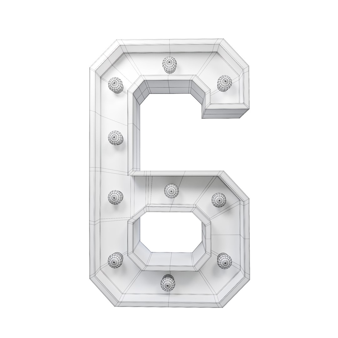 3D Marquee number six led glow sign 3dmodel - TurboSquid 1973238