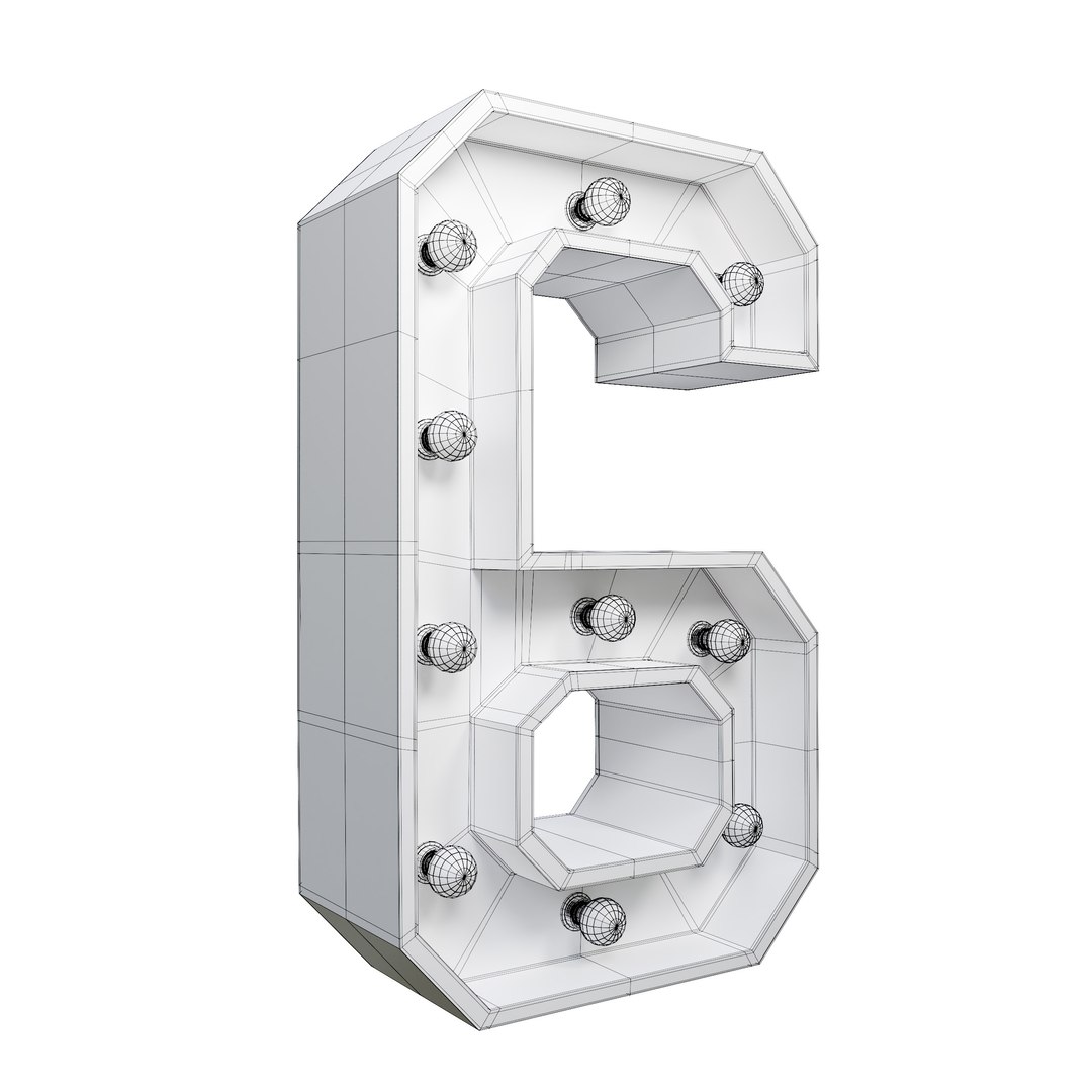 3D Marquee number six led glow sign 3dmodel - TurboSquid 1973238