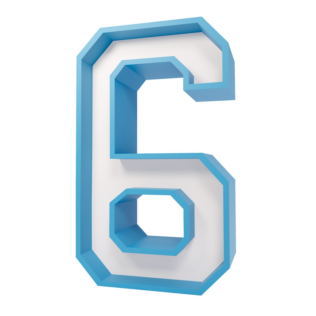 3D Marquee number six led glow sign 3dmodel - TurboSquid 1973238