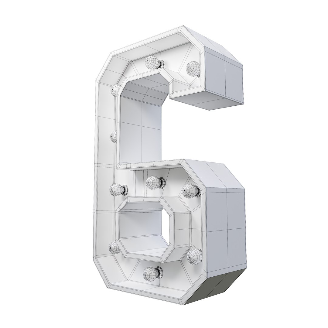 3D Marquee number six led glow sign 3dmodel - TurboSquid 1973238