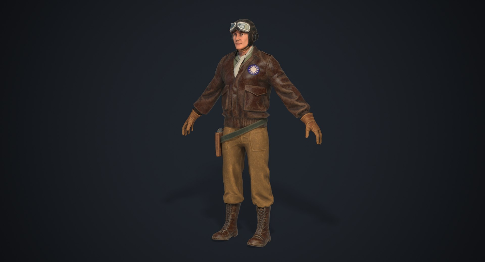 World War Pilot Rigged 3D Model - TurboSquid 1224261