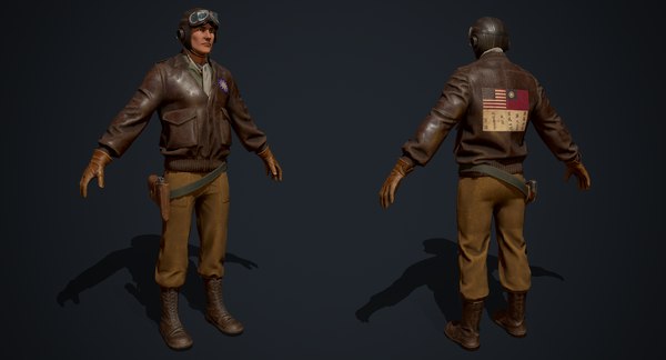 Modelo 3d AVG Pilot PBR Rigged En Tiempo Real TurboSquid