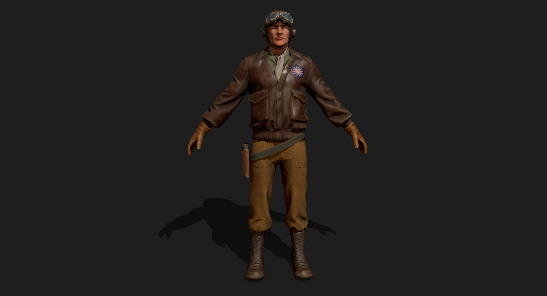 World War Pilot Rigged 3D Model - TurboSquid 1224261
