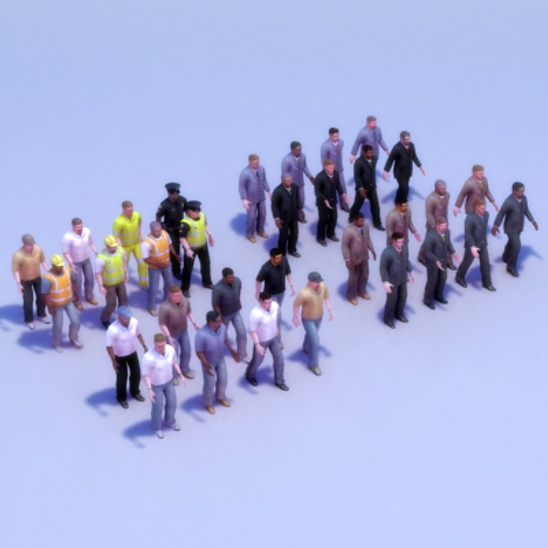 Male Crowd 3d Max
