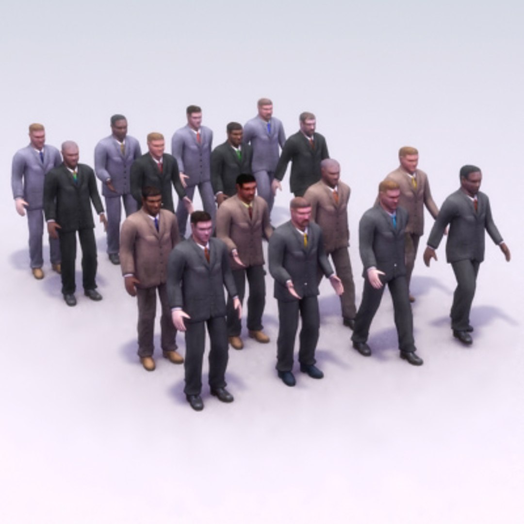 Male Crowd 3d Max