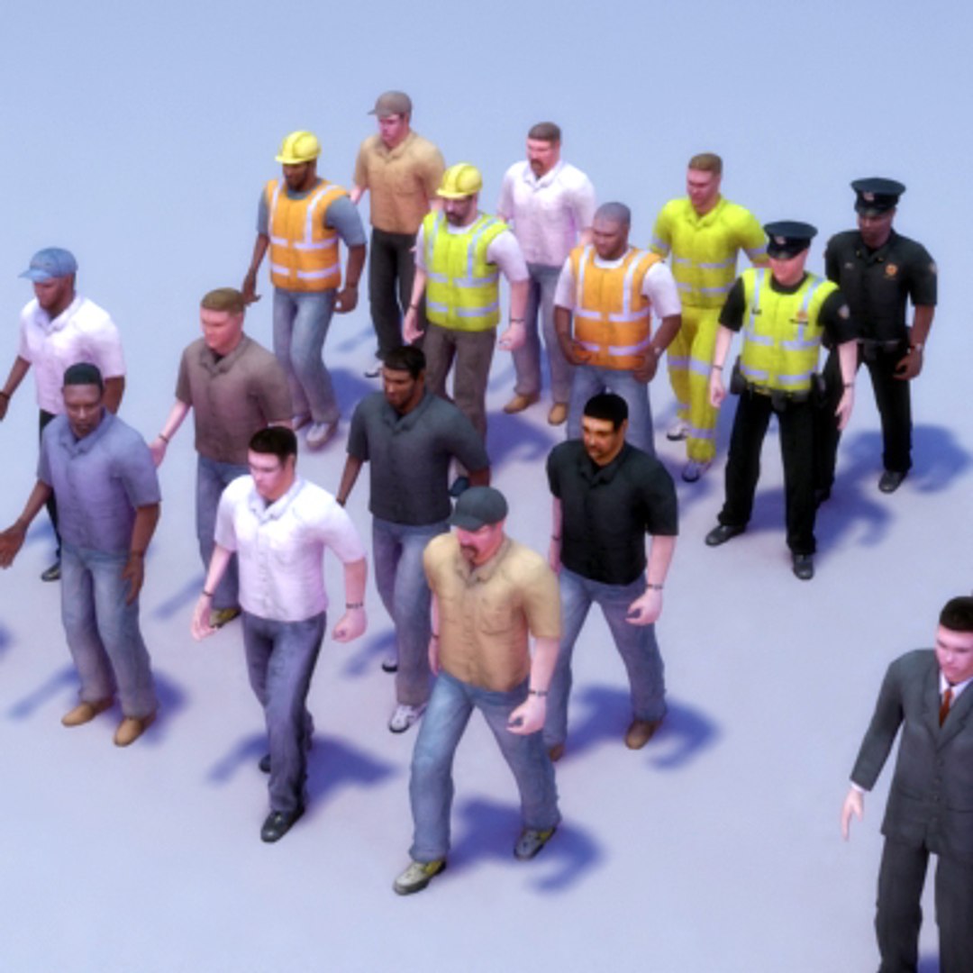 Male Crowd 3d Max