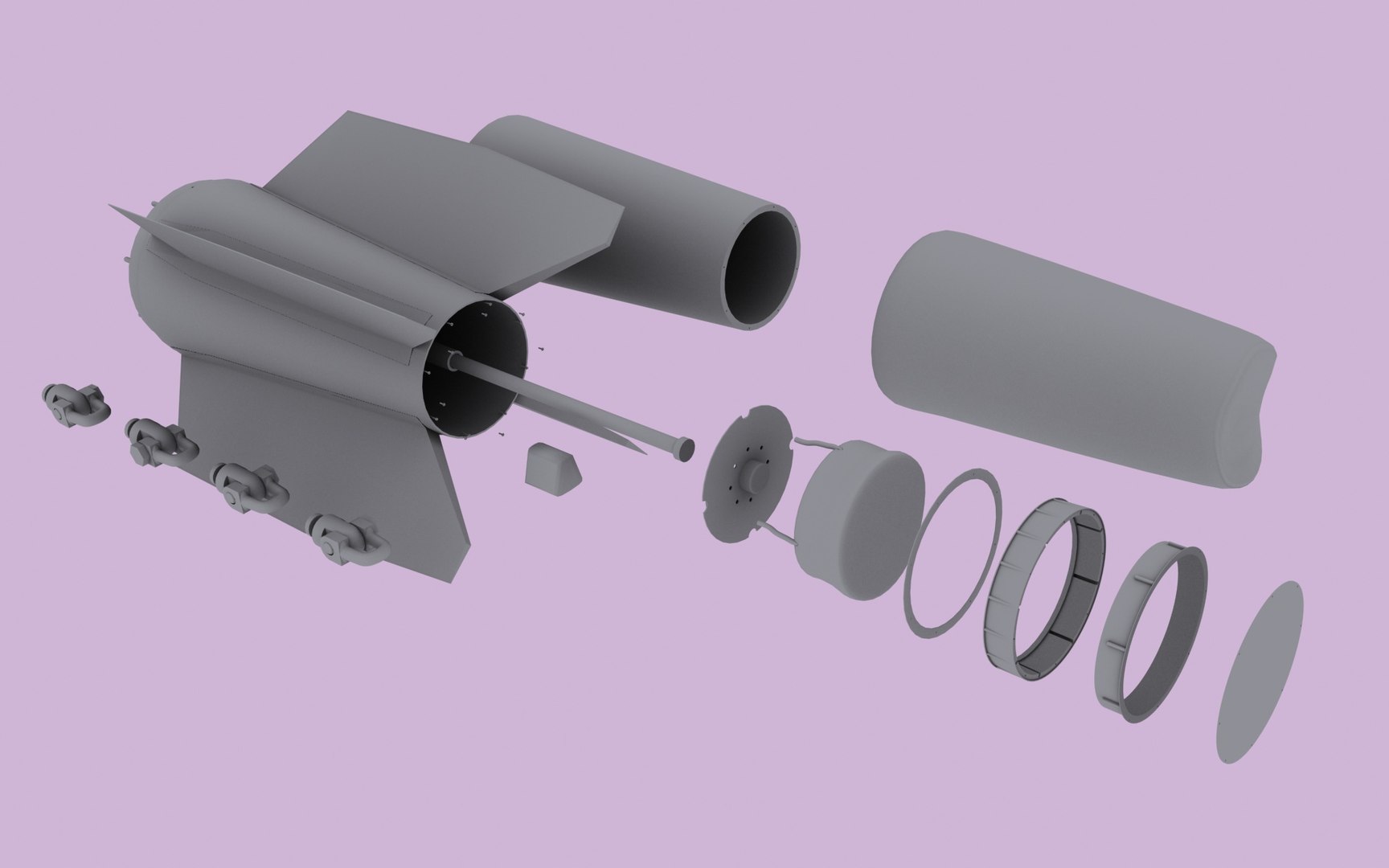 Rn-28 Russian Tactical Nuclear Bomb 3d Model