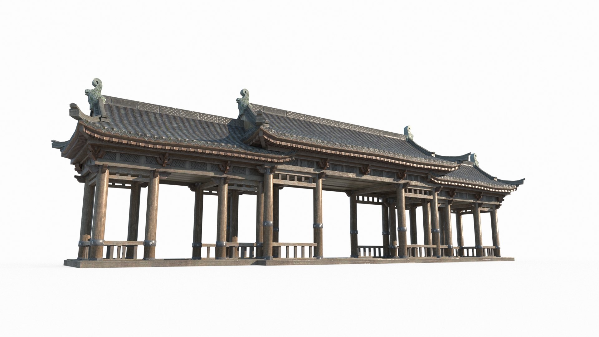 3D The Great Pavilion Of Ancient Asian Architecture Model - TurboSquid ...
