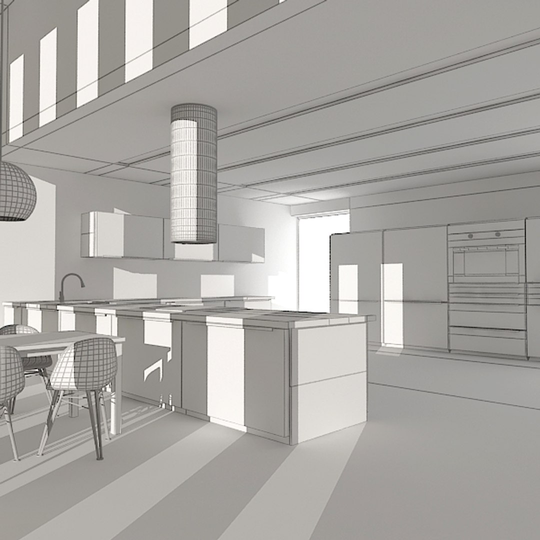 3dsmax Modern Kitchen