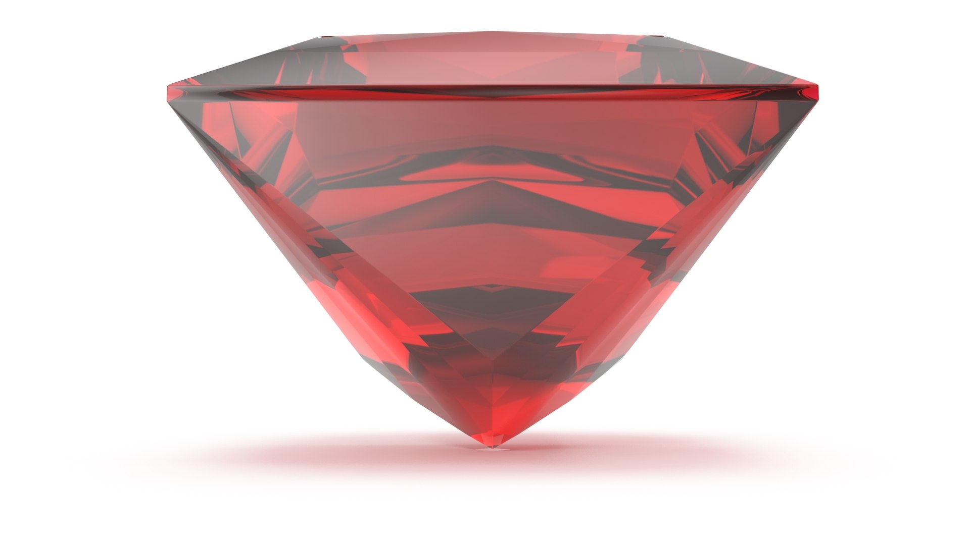 3D Princess Cut Ruby model - TurboSquid 1860318