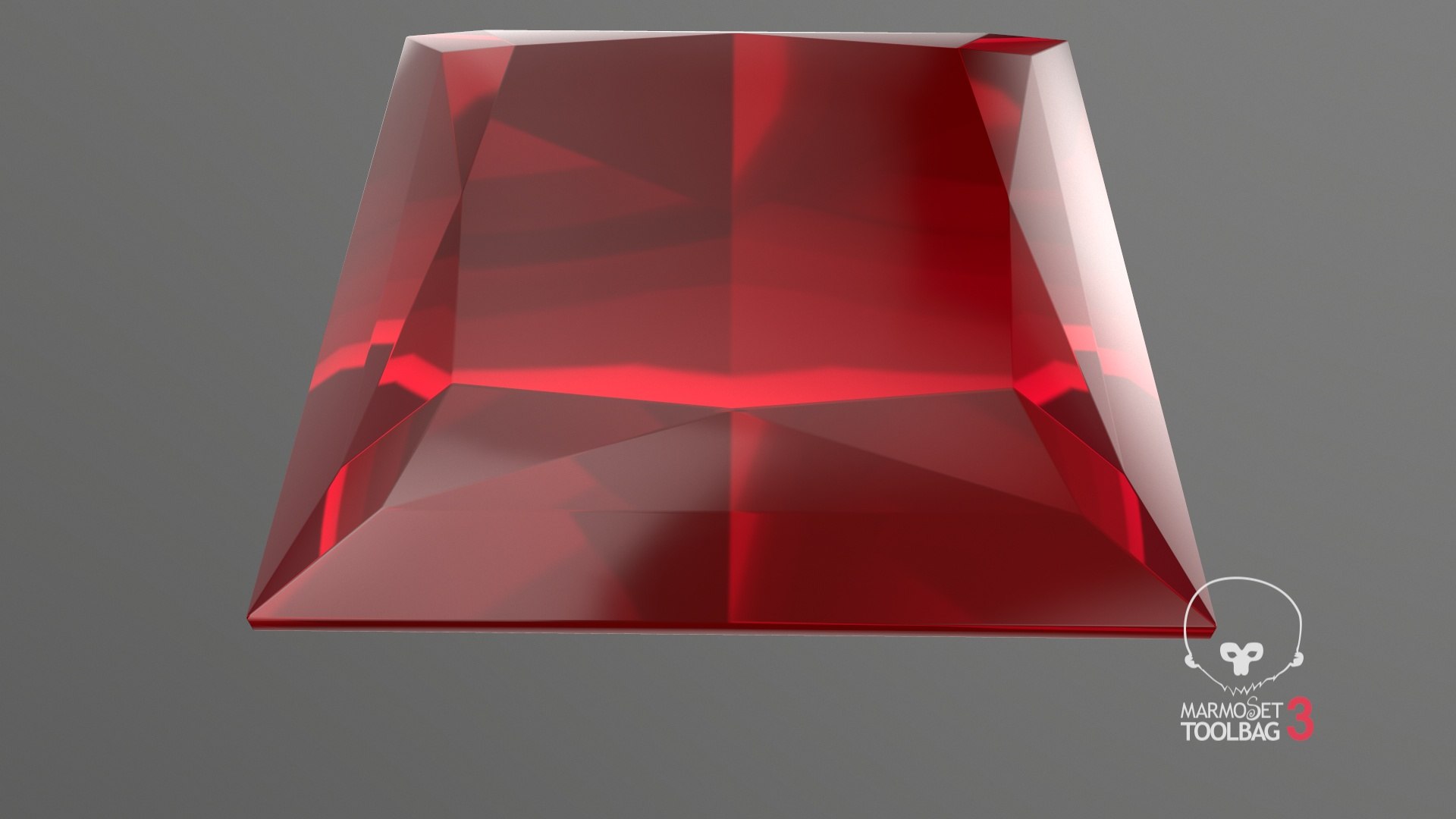3D Princess Cut Ruby Model - TurboSquid 1860318