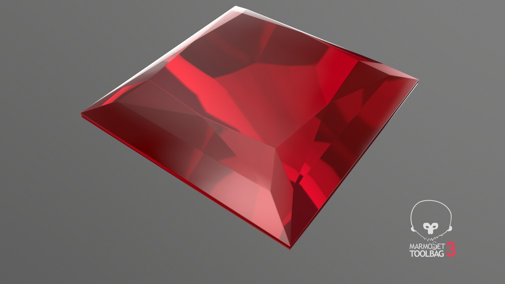 3D Princess Cut Ruby Model - TurboSquid 1860318