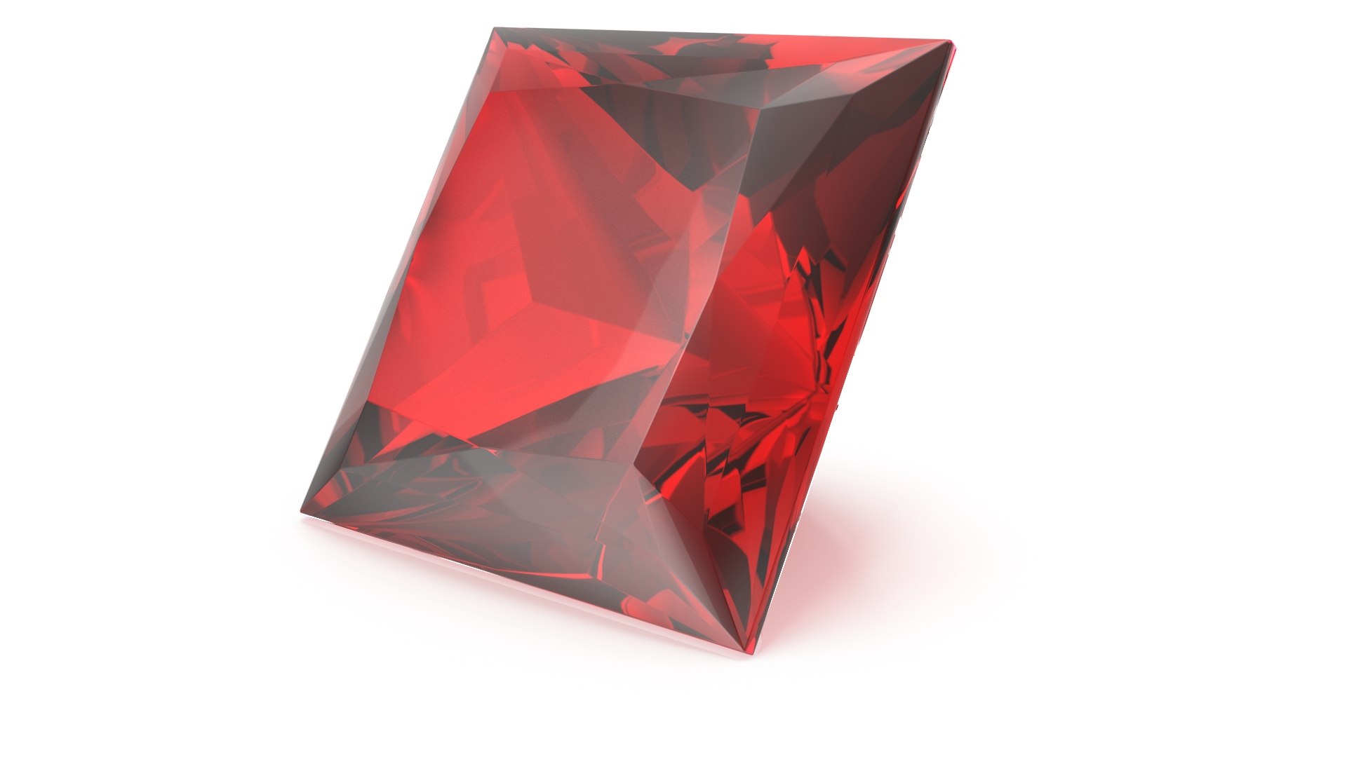3D Princess Cut Ruby Model - TurboSquid 1860318