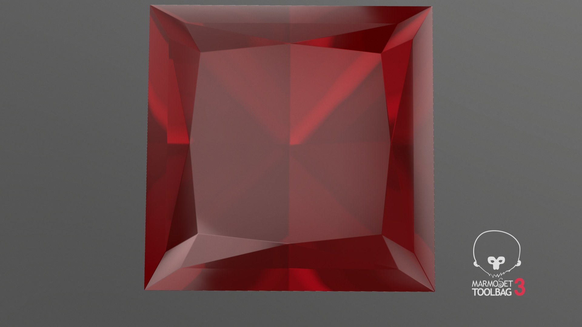 3D Princess Cut Ruby Model - TurboSquid 1860318