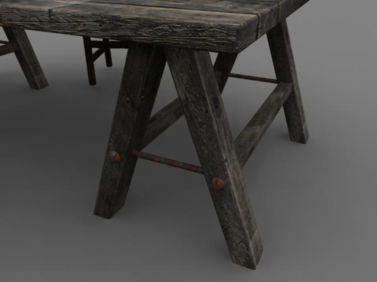 Medieval Dinner Picnic Table 3d Ma