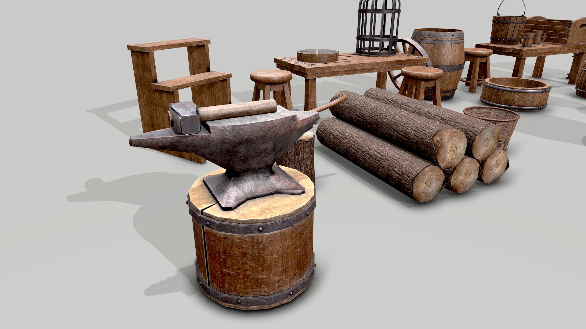 3D Low Poly Game-Ready PBR Medieval Assets Model - TurboSquid 1993152