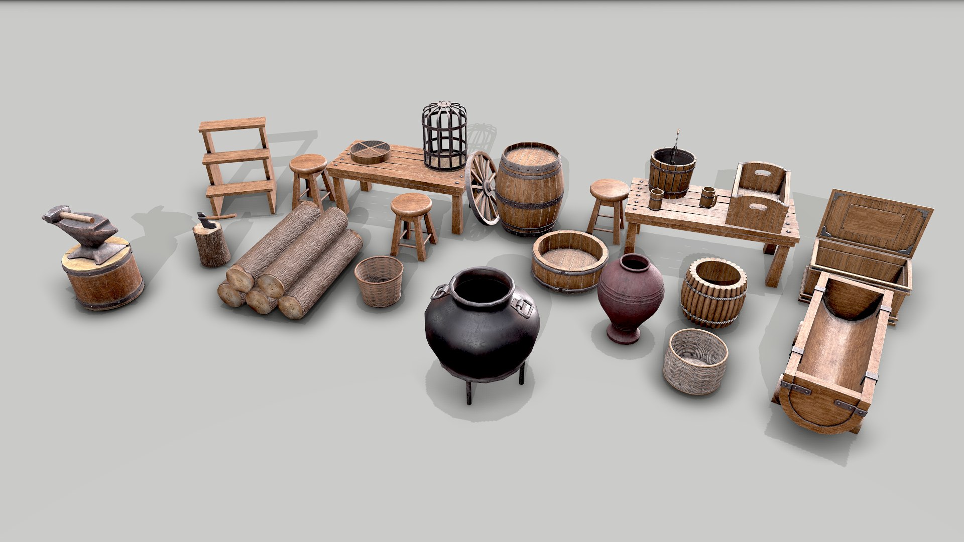 3D Low Poly Game-Ready PBR Medieval Assets Model - TurboSquid 1993152