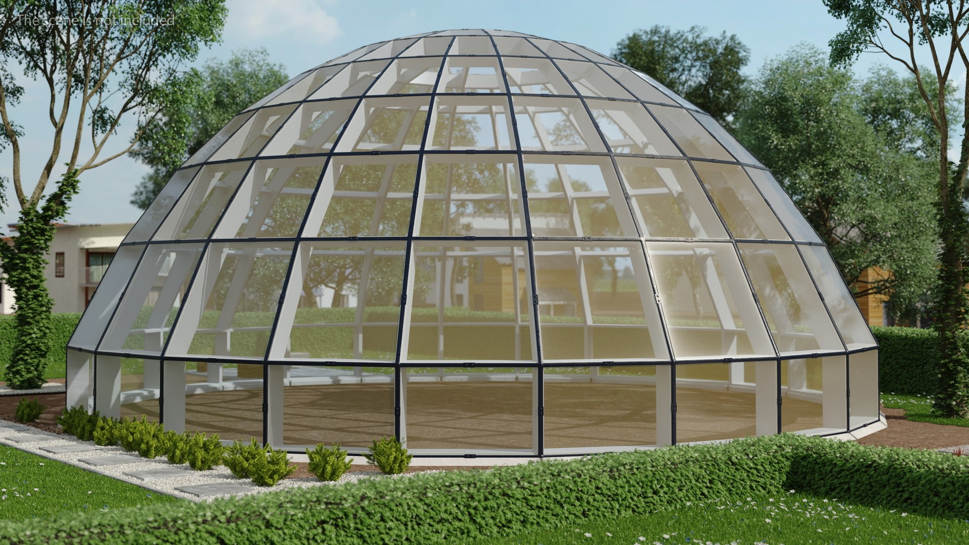 3D Glass Covered Steel Dome - TurboSquid 2099479