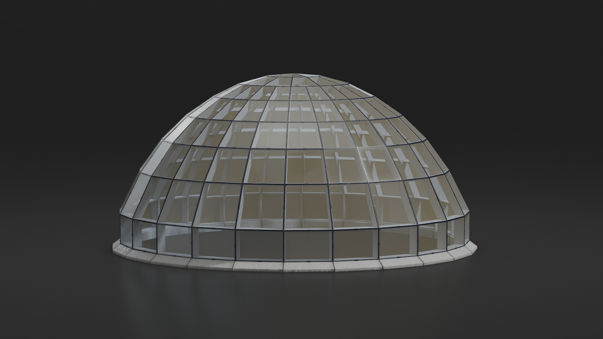 3D Glass Covered Steel Dome - TurboSquid 2099479