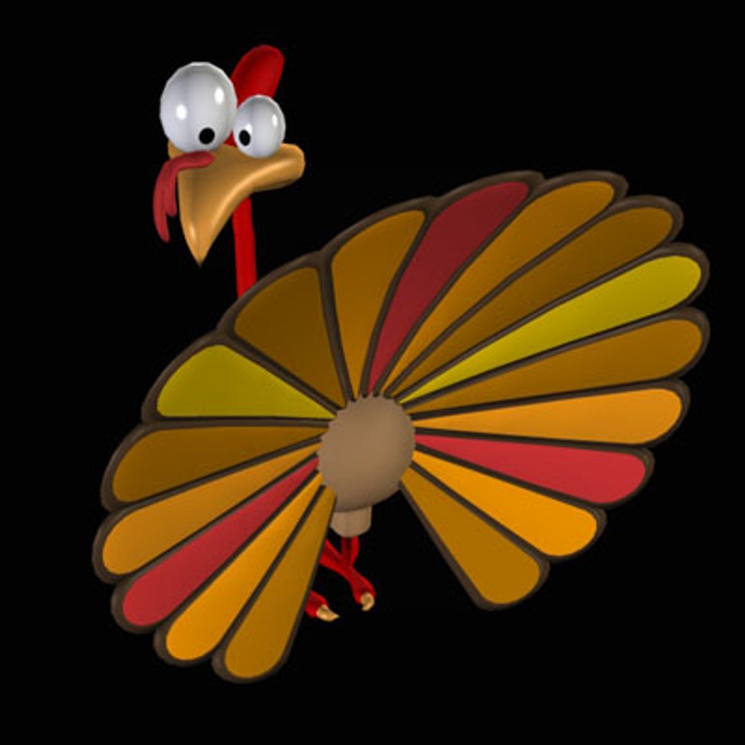 Thanksgiving Cartoon Turkey Pzsg 3d Pz3