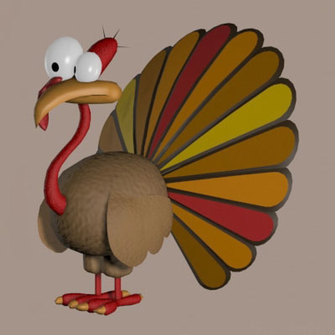Thanksgiving Cartoon Turkey Pzsg 3d Pz3