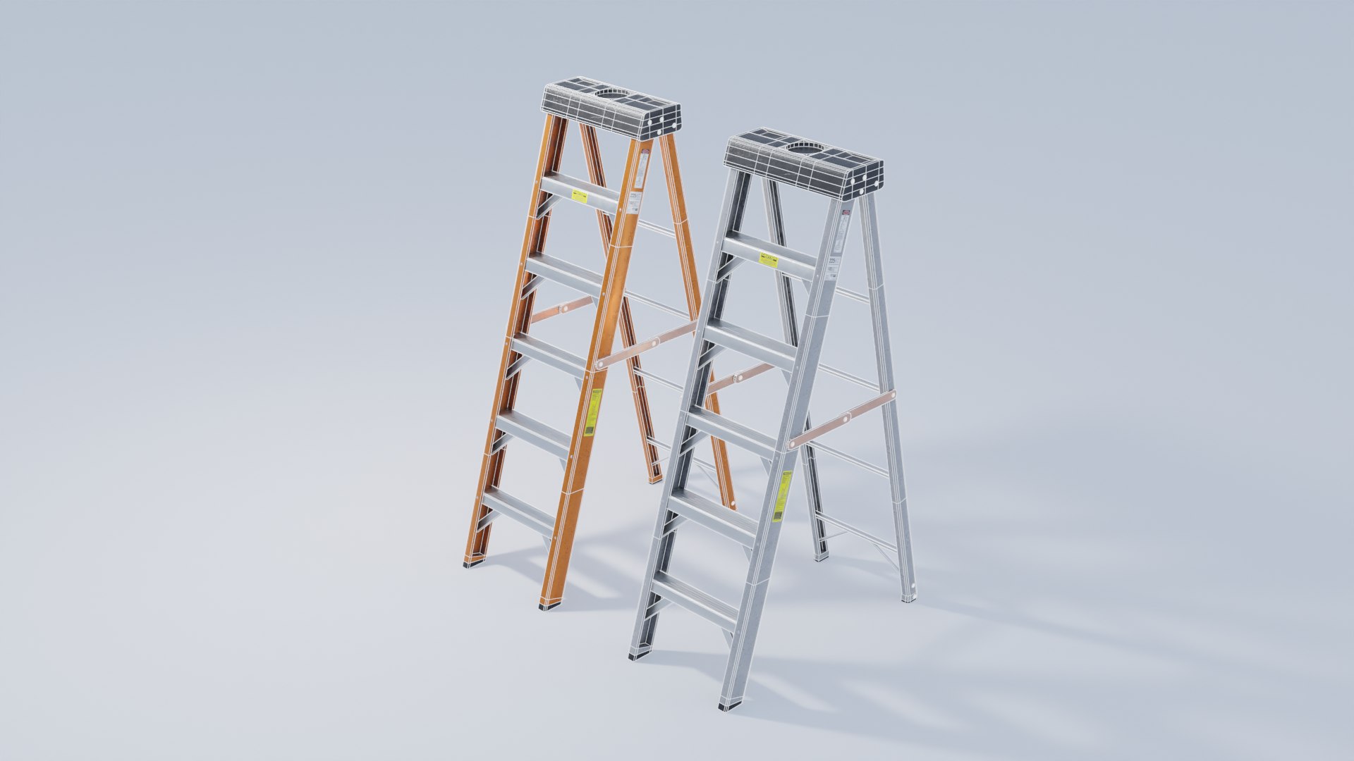 3D Folding Ladder 4K - TurboSquid 2042472