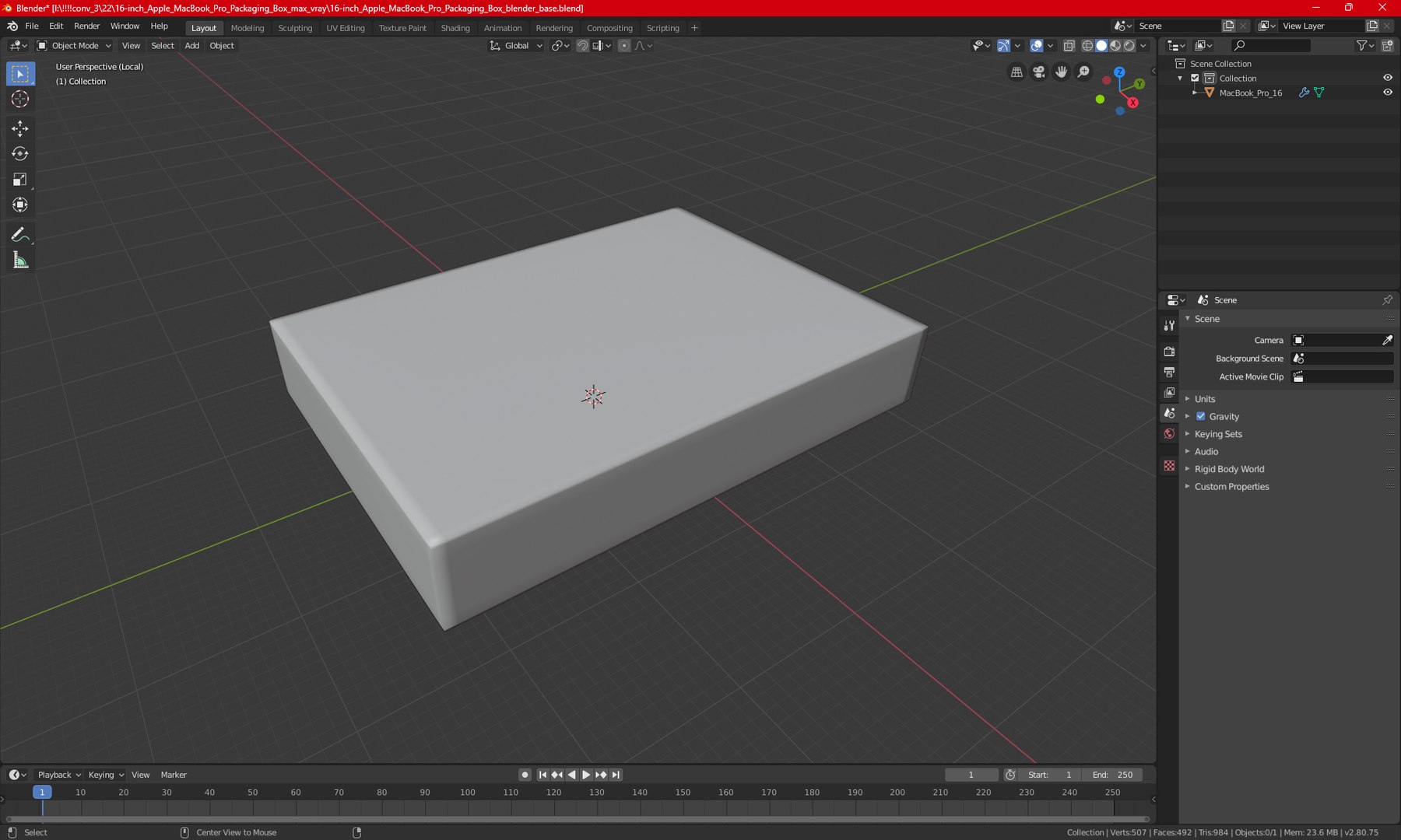 3D 16-inch Apple MacBook Pro Packaging Box - TurboSquid 2215406