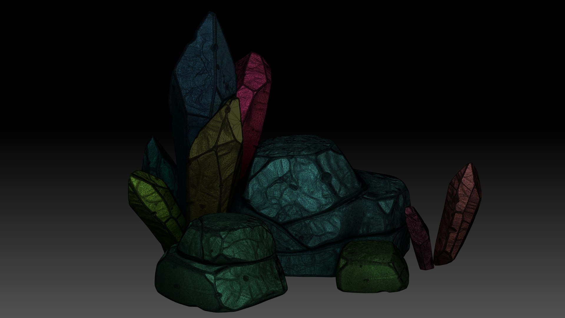 3D Stylized Rocks And Crystals - TurboSquid 2080231