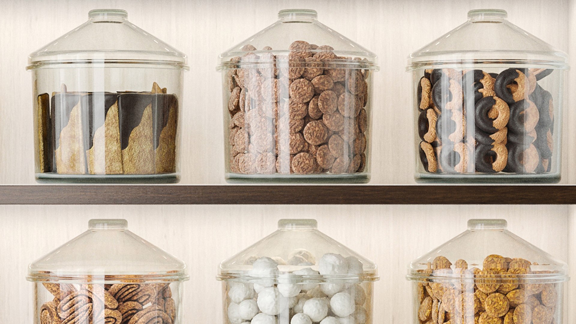 Shelf With Cookies And Sweets Model - TurboSquid 2324164