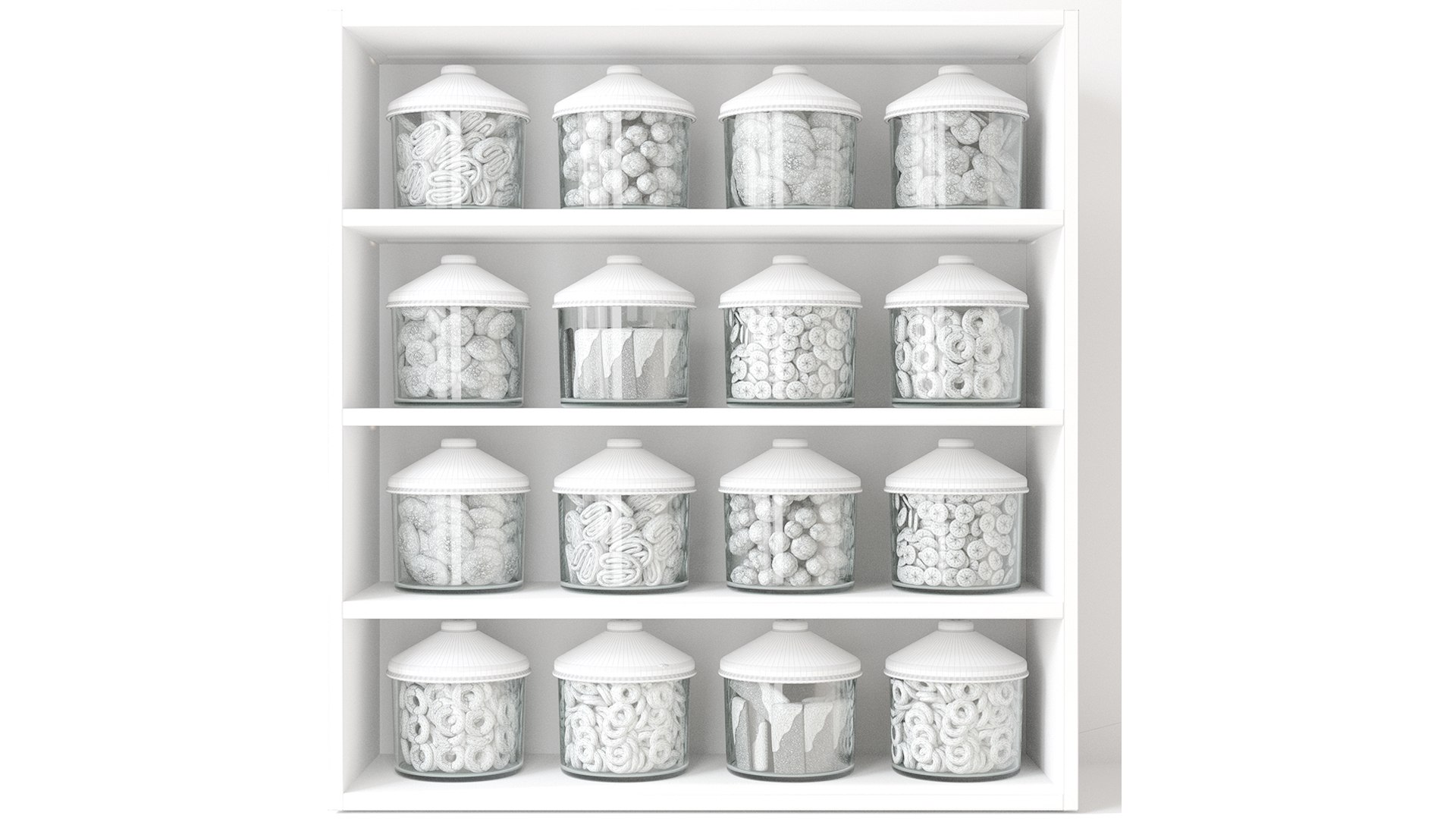 Shelf With Cookies And Sweets Model - TurboSquid 2324164