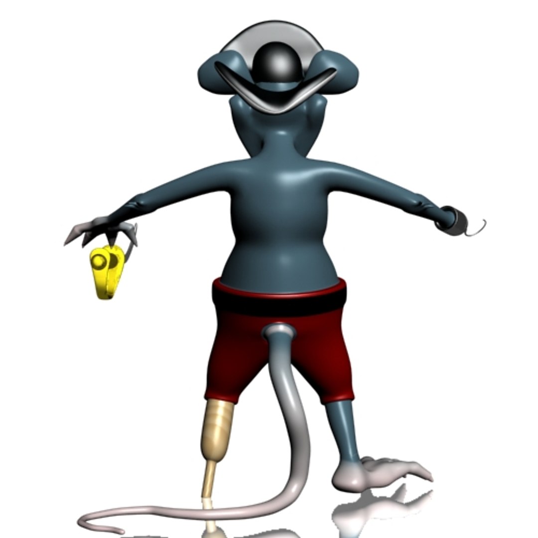 3d Cartoon Rats Rigged Pirate Model
