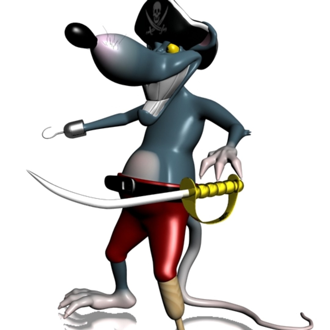 3d Cartoon Rats Rigged Pirate Model