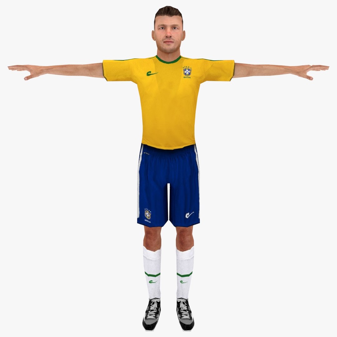 modelo 3d Jugador de fútbol de Brasil - amañado - TurboSquid 964647