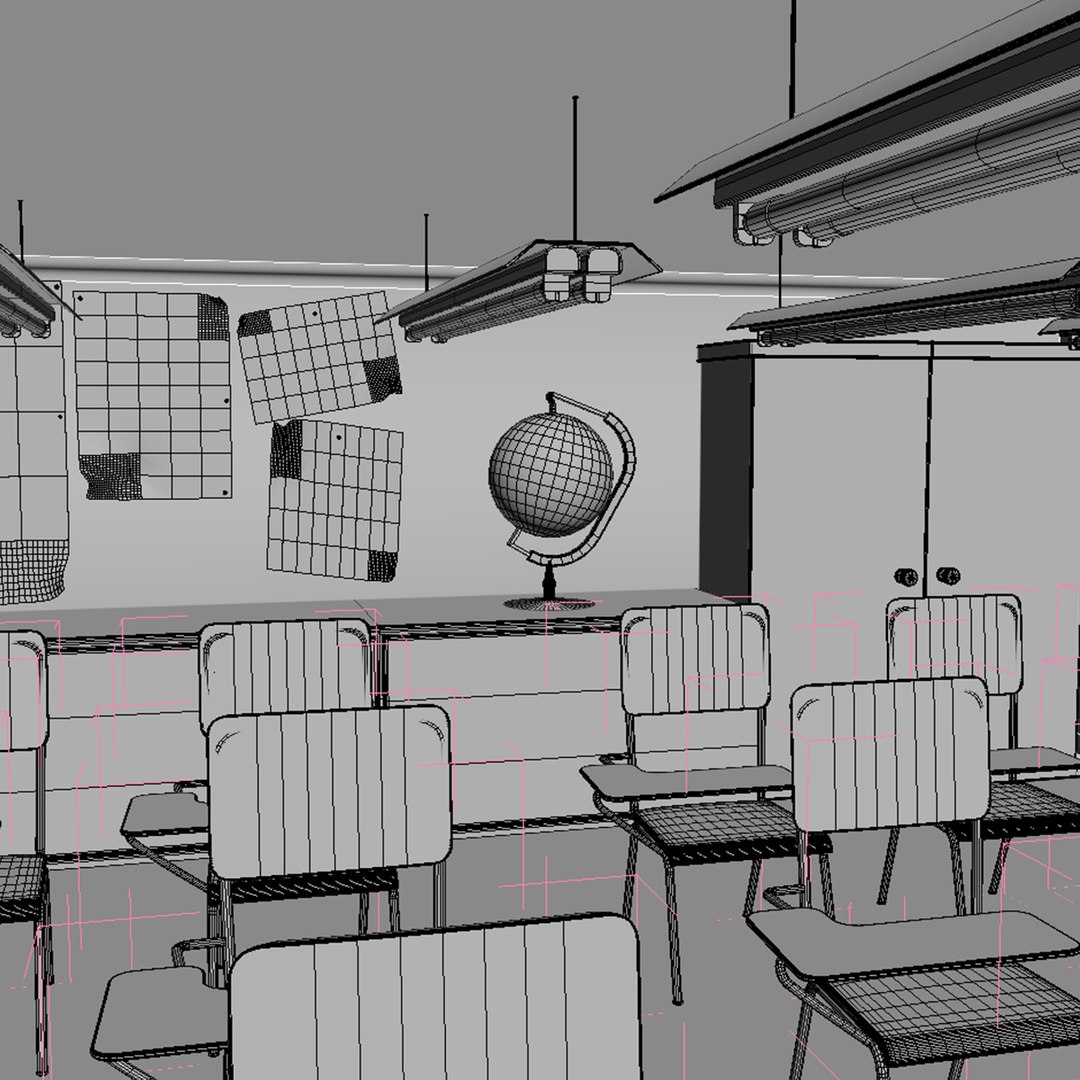 Classroom Scene 3d Max