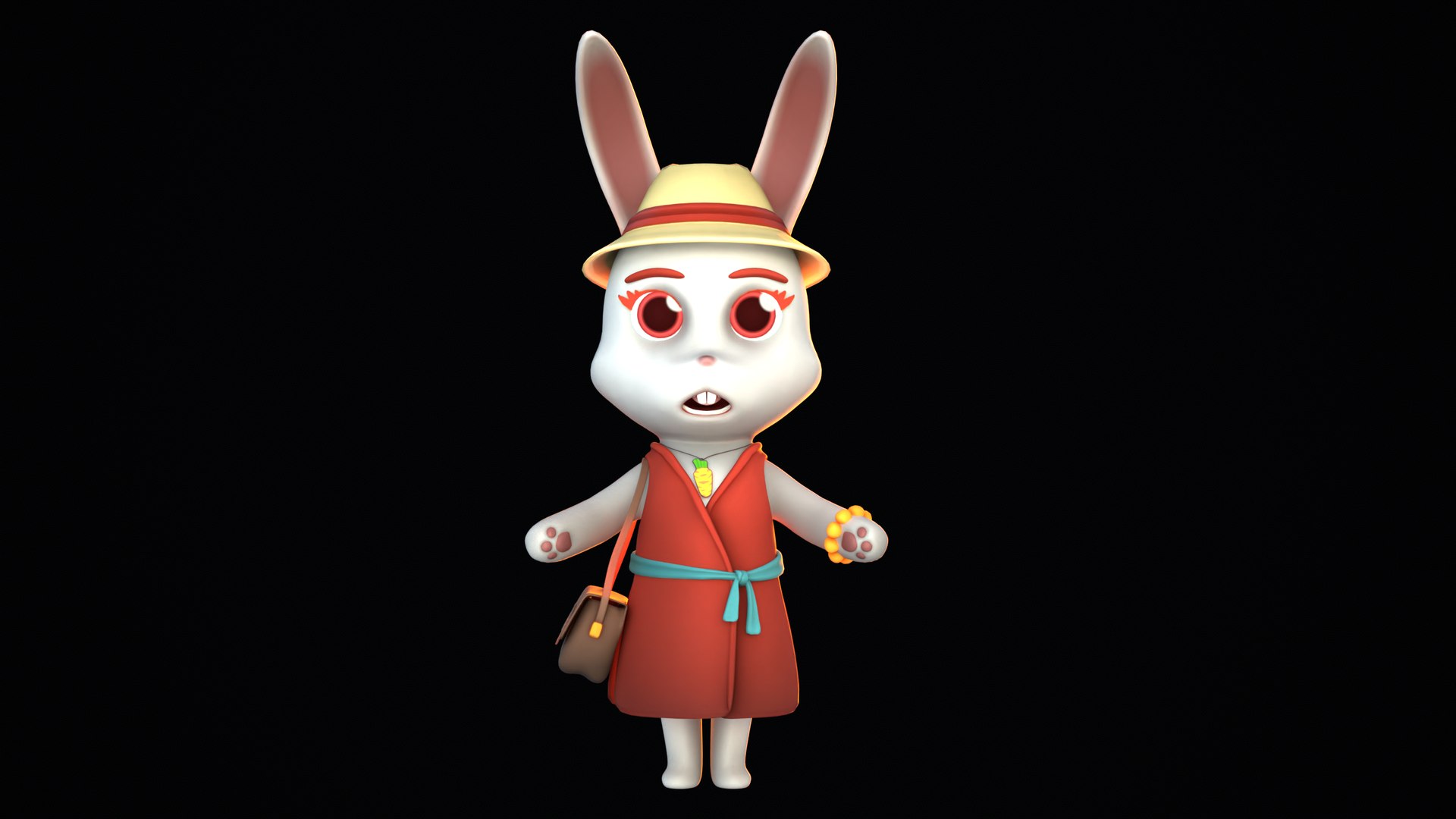 Mrs Rabbit Cartoon Character PBR Model - TurboSquid 2154728