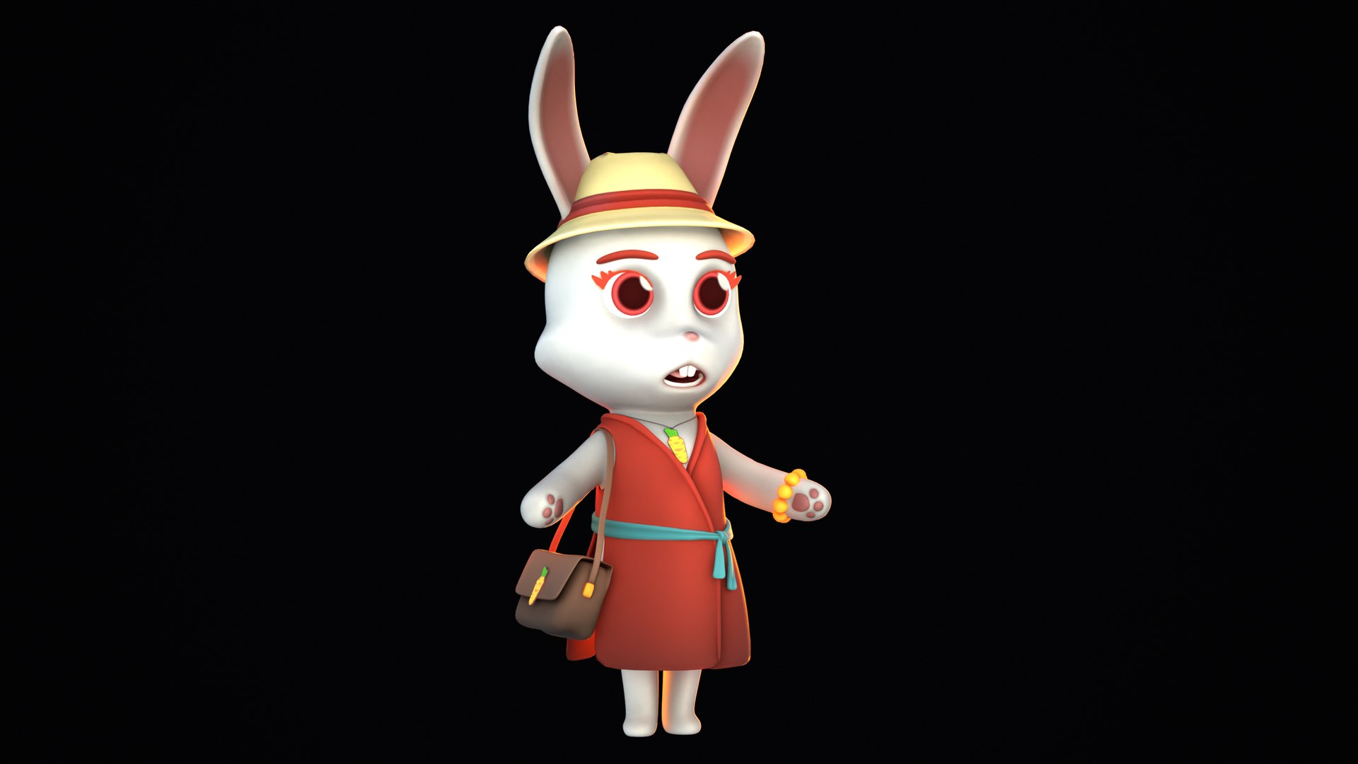 Mrs Rabbit Cartoon Character PBR Model - TurboSquid 2154728