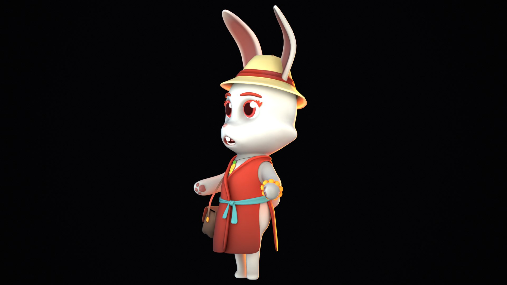 Mrs Rabbit Cartoon Character PBR model - TurboSquid 2154728