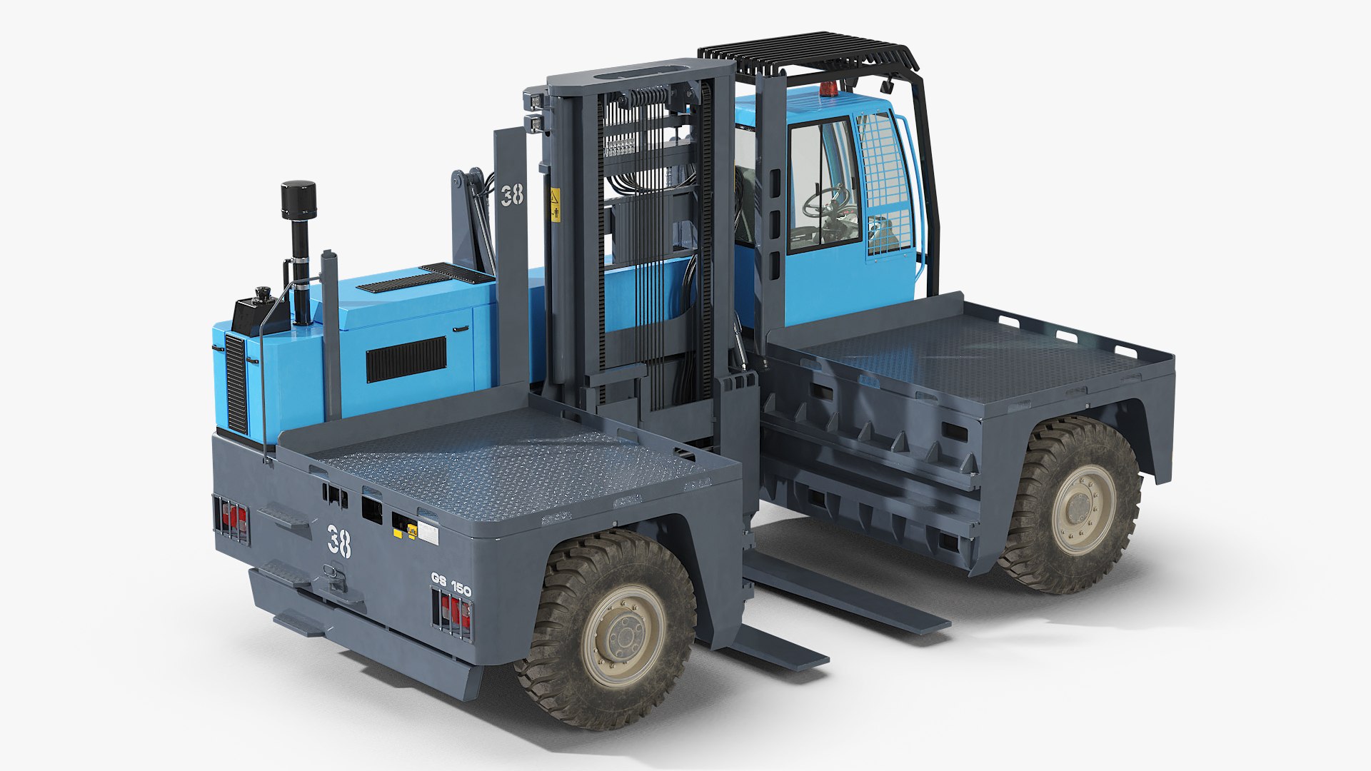 Baumann GS 150 Side Load Forklift Brick Pallet Blue 3D Model ...