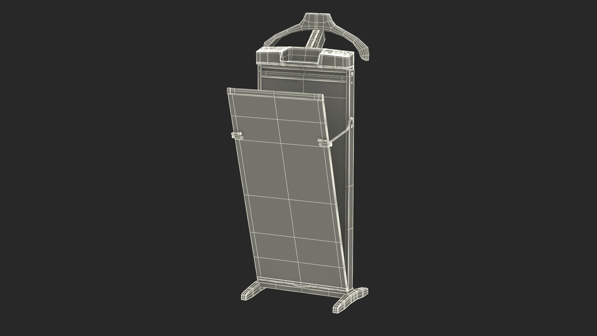 3D Model Trouser Press Dark Wood Trim Open - TurboSquid 2318936