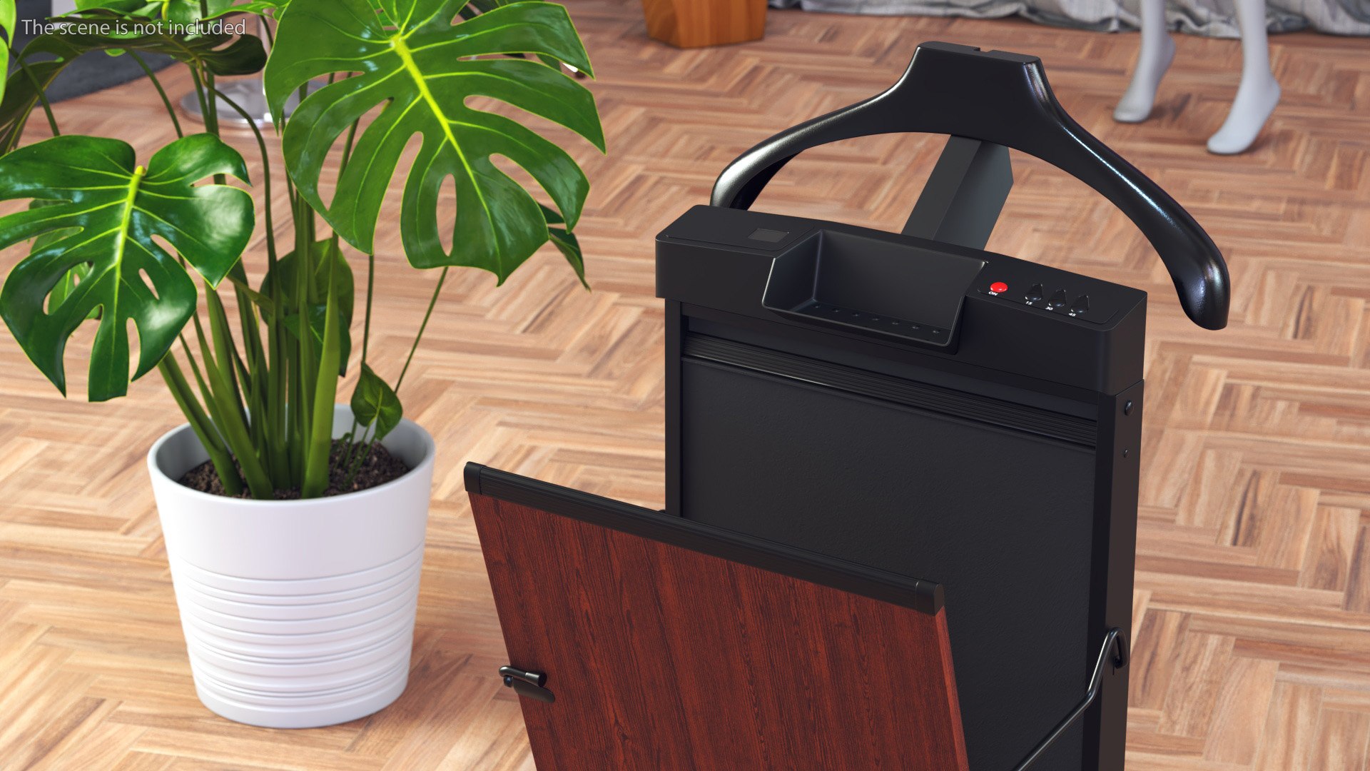 3D Model Trouser Press Dark Wood Trim Open - TurboSquid 2318936