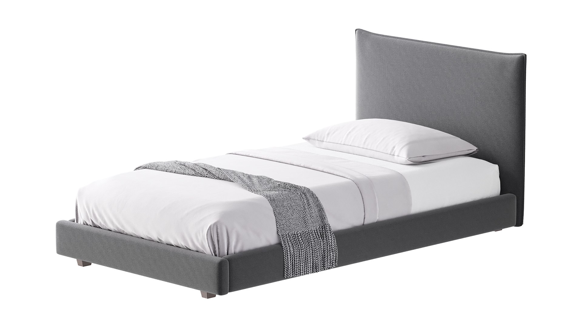 Fasde Grey Bed 3D Model - TurboSquid 2223996