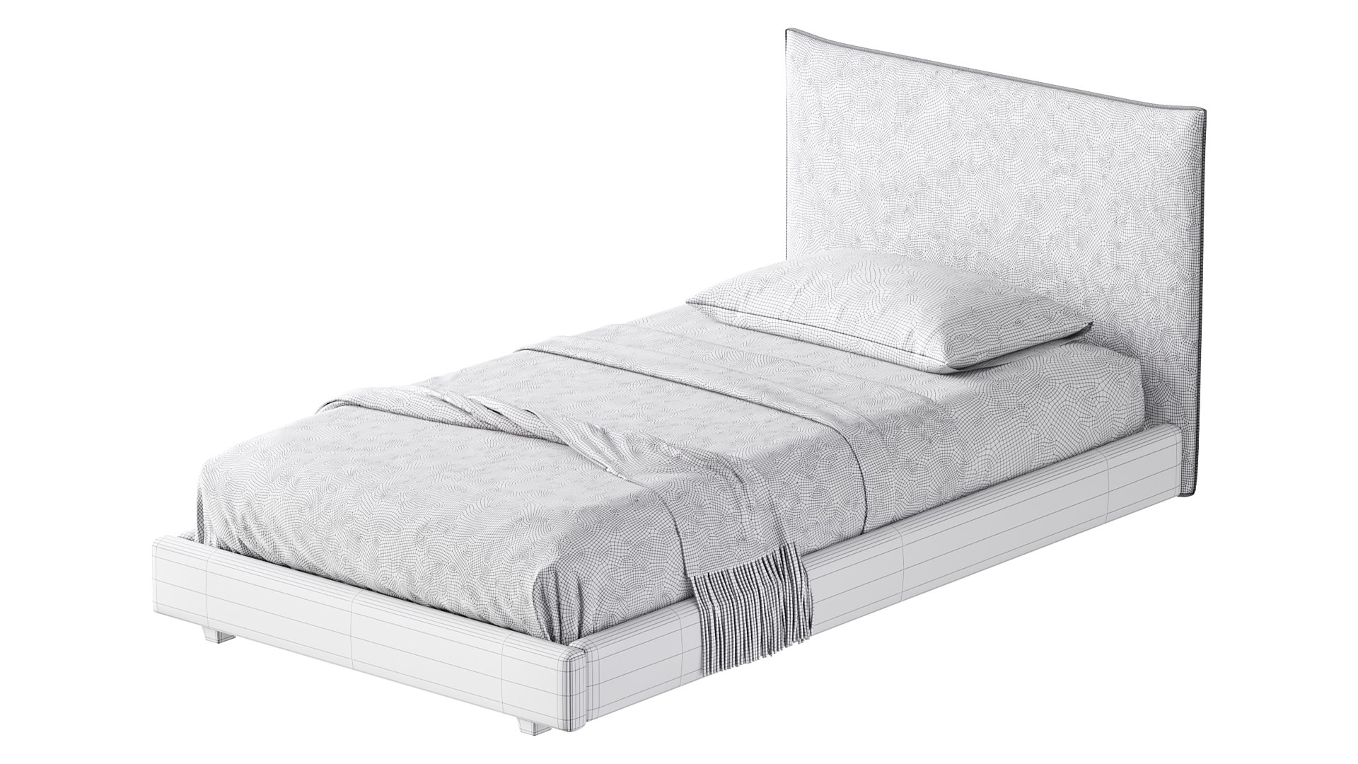 Fasde Grey Bed 3D Model - TurboSquid 2223996