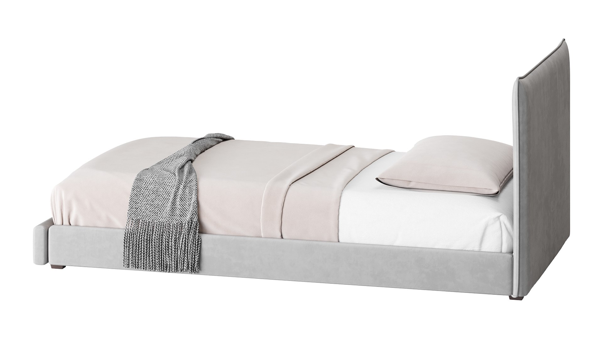 Fasde Grey Bed 3D Model - TurboSquid 2223996