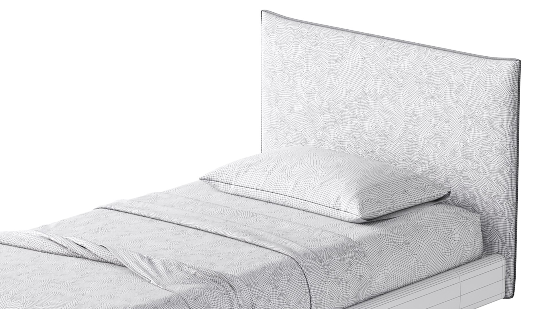 Fasde Grey Bed 3D Model - TurboSquid 2223996