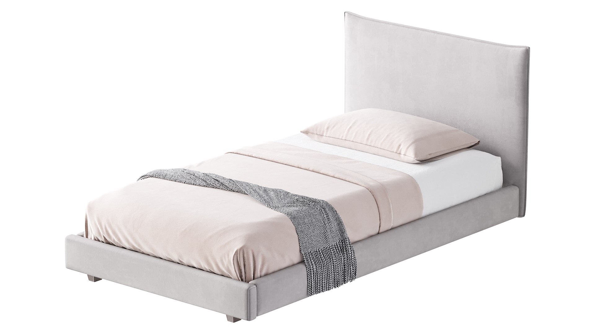Fasde Grey Bed 3D Model - TurboSquid 2223996