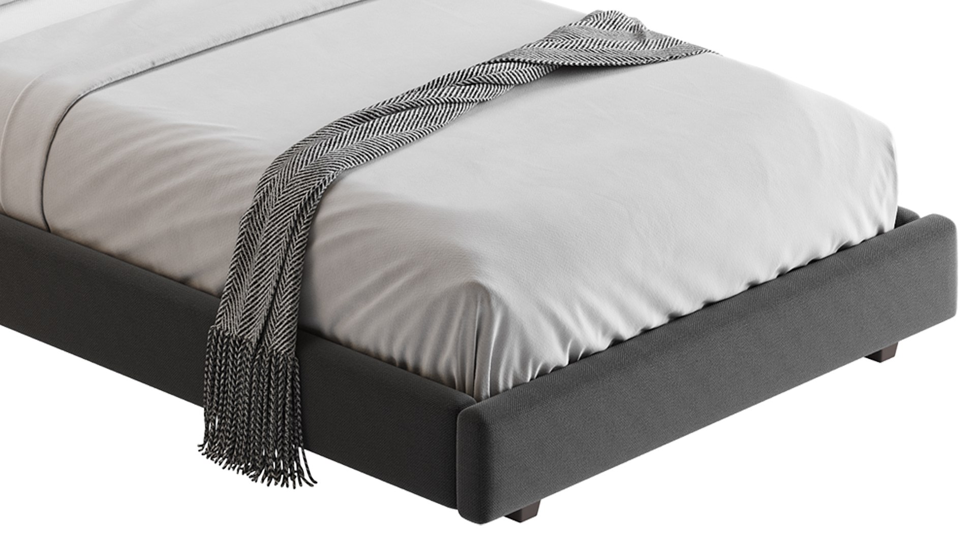 Fasde Grey Bed 3D Model - TurboSquid 2223996