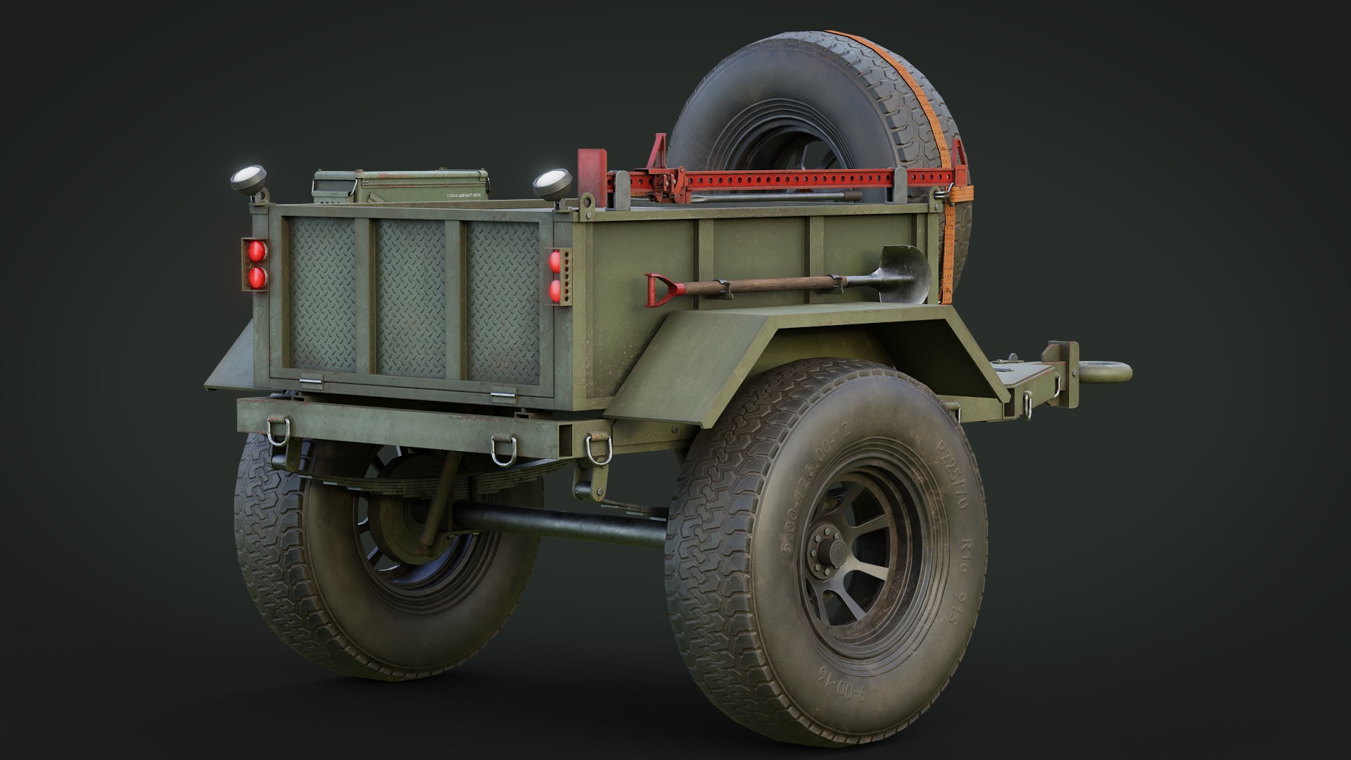 Rigged M8 Trailer GameReady LODs 3D Model - TurboSquid 1822461