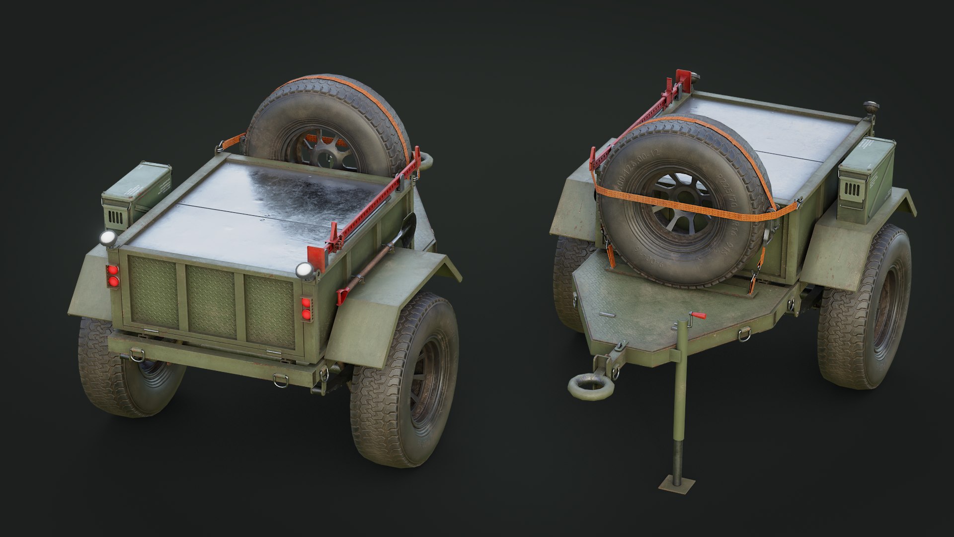 Rigged M8 Trailer GameReady LODs 3D Model - TurboSquid 1822461