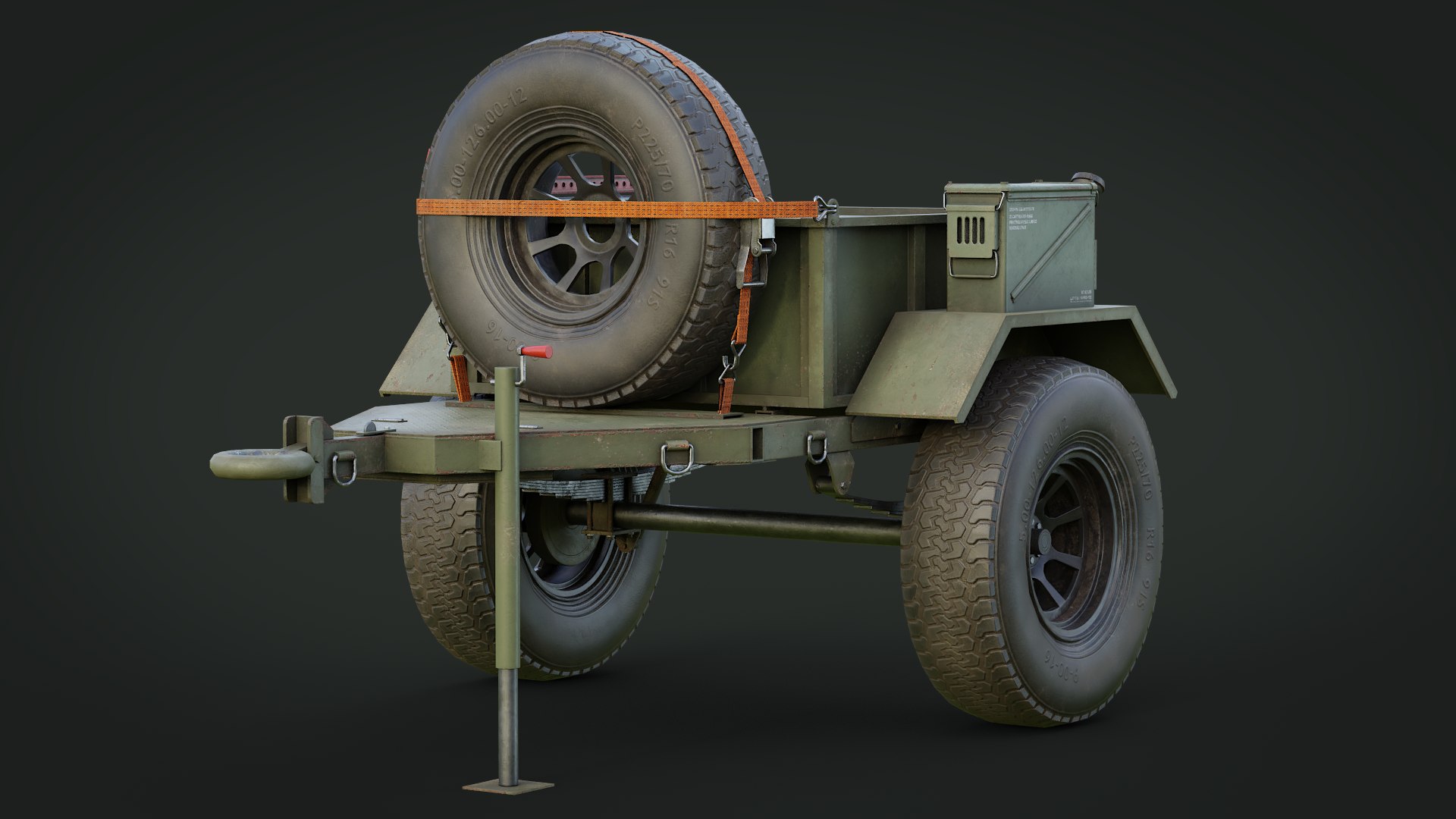 Rigged M8 Trailer GameReady LODs 3D Model - TurboSquid 1822461