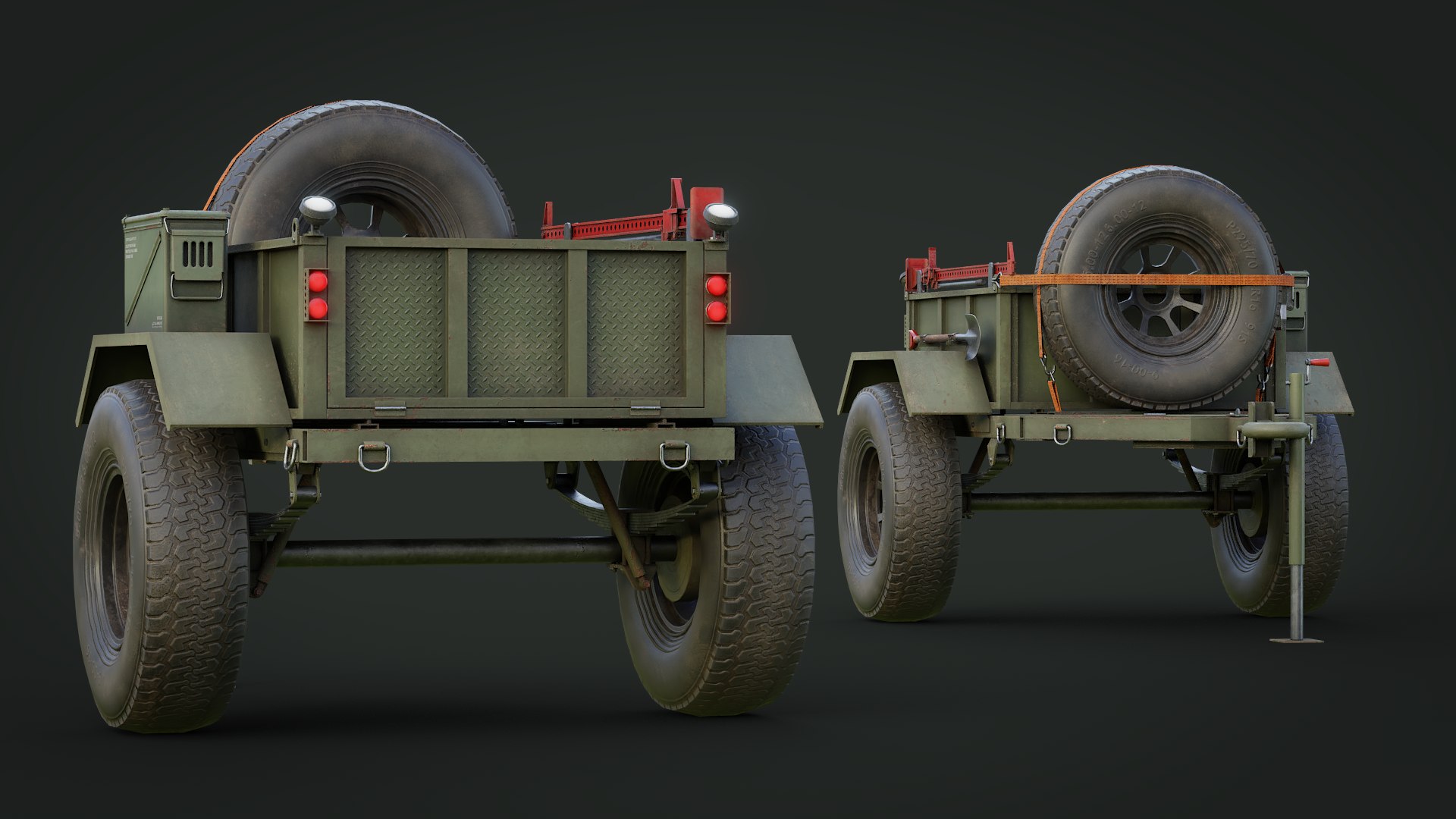 Rigged M8 Trailer GameReady LODs 3D Model - TurboSquid 1822461